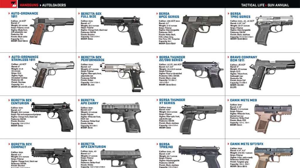 Different Types Of Guns List