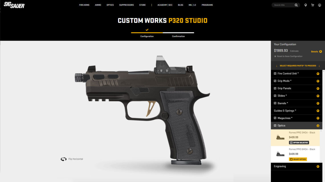 Sig P320 FCU and Custom Shop Overcome Restrictive State Laws